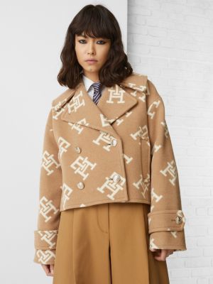 Th Monogram Relaxed Fit All Over Print Peacoat Beige Tommy Hilfiger