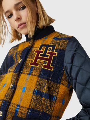 Black Watch Tartan Cropped Varsity Jacket Multi Tommy Hilfiger