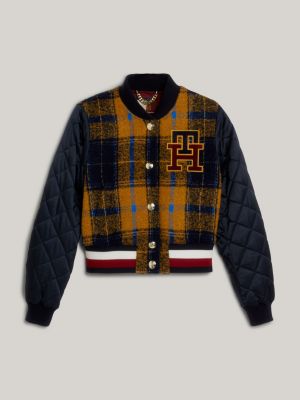 Black Watch Tartan Cropped Varsity Jacket Multi Tommy Hilfiger