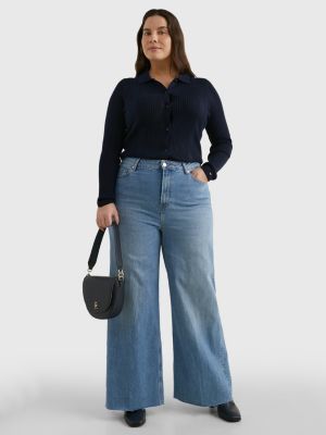 Curve Denim Wide Leg Trousers Denim Tommy Hilfiger