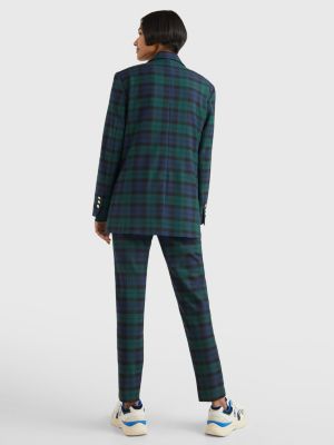 Relaxed Fit Tartan Check Blazer Green Tommy Hilfiger