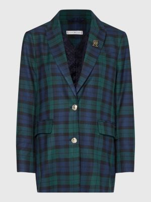 Relaxed Fit Tartan Check Blazer Green Tommy Hilfiger