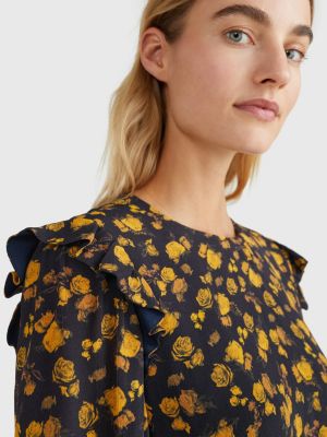 Ruffled Fit And Flare Dress Yellow Tommy Hilfiger