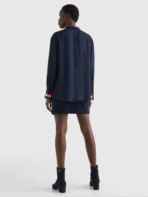 Relaxed Fit Bluse Mit Bunten Streifen Details Blau Tommy Hilfiger