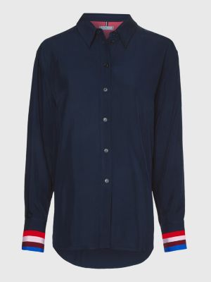 Relaxed Fit Bluse Mit Bunten Streifen Details Blau Tommy Hilfiger