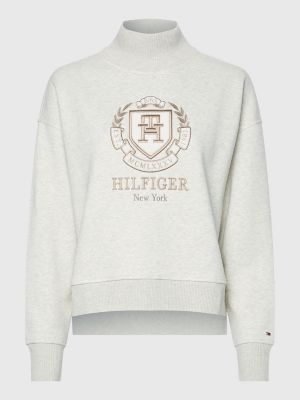 Relaxed Mock Turtleneck Sweatshirt Beige Tommy Hilfiger