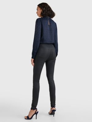 High Rise Skinny Pull On Coated Jeans Denim Tommy Hilfiger