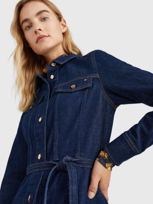 Denim Slim Fit Belted Shirt Dress | DENIM | Tommy Hilfiger