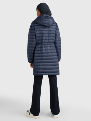Hooded Quilted Down Coat Blue Tommy Hilfiger