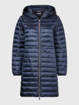 Hooded Quilted Down Coat Blue Tommy Hilfiger