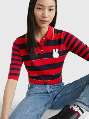 Tommy X Miffy Stripe Polo Sweater Red Tommy Hilfiger