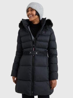 TH Protect Padded Belted Puffer Coat | BLACK | Tommy Hilfiger