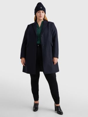 Curve Classic Wool Coat Blue Tommy Hilfiger