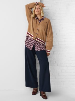 Curve Th Monogram Relaxed Fit Cardigan Braun Tommy Hilfiger