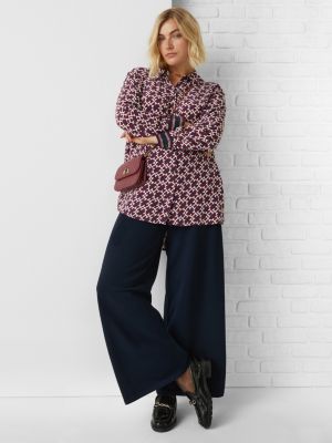 Curve Th Monogram Ruffle Collar Blouse Red Tommy Hilfiger