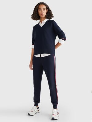 Relaxed Fit Jogginghose Mit Tommy Tape Blau Tommy Hilfiger