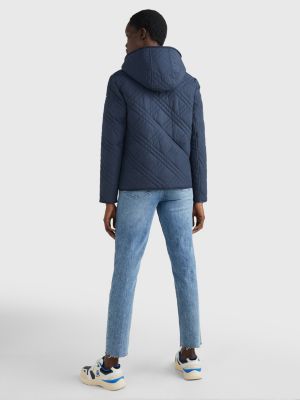 Steppjacke Mit Kapuze Blau Tommy Hilfiger