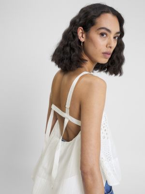 Broderie Anglaise Crop Top White Tommy Hilfiger