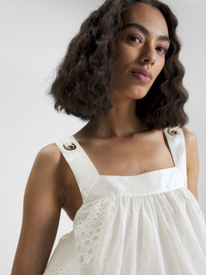 Broderie Anglaise Crop Top White Tommy Hilfiger