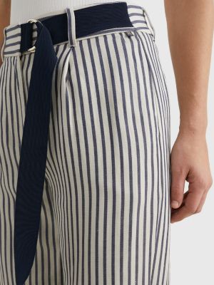 Gestreifte Relaxed Fit Hose Weiß Tommy Hilfiger