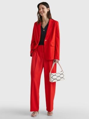 Tailored Single Breasted Classic Fit Blazer Orange Tommy Hilfiger