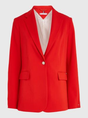Tailored Single Breasted Classic Fit Blazer Orange Tommy Hilfiger