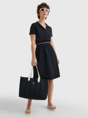 Fit And Flare Polokleid Blau Tommy Hilfiger