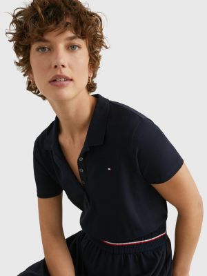 Fit And Flare Polokleid Blau Tommy Hilfiger