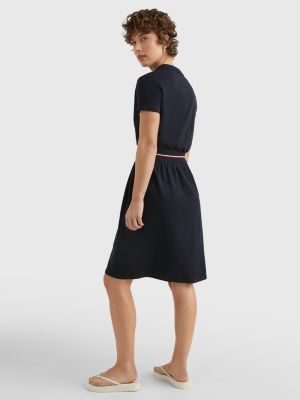 Fit And Flare Polokleid Blau Tommy Hilfiger