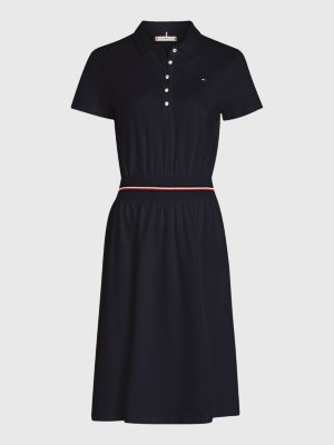 Fit And Flare Polokleid Blau Tommy Hilfiger