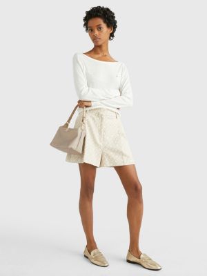 Katoenen Jersey Trui Met Boothals Beige Tommy Hilfiger