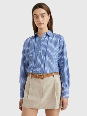 Gestreiftes Relaxed Fit Hemd Blau Tommy Hilfiger