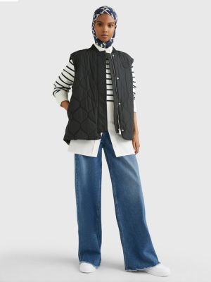 Sleeveless Quilted Bomber Jacket Black Tommy Hilfiger