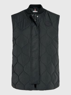 Sleeveless Quilted Bomber Jacket Black Tommy Hilfiger