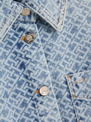 Cropped Fit Kurzarm Jeansbluse Mit Monogramm Denim Tommy Hilfiger