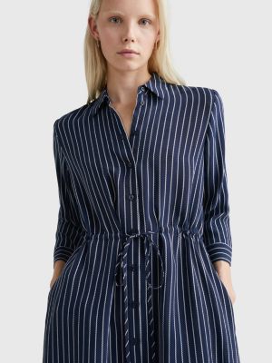 Stripe Midi Shirt Dress Blue Tommy Hilfiger