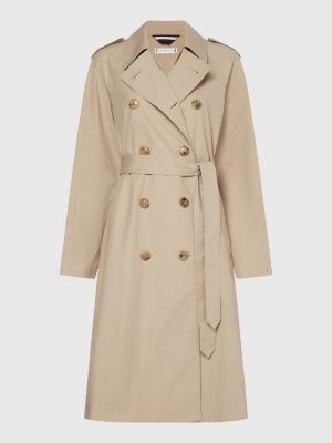 Curve Double Breasted Trench Coat Beige Tommy Hilfiger
