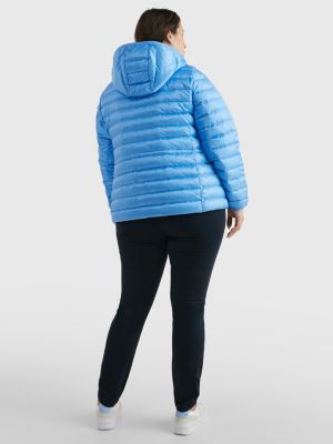 Curve Quilted Hooded Down Filled Jacket Blue Tommy Hilfiger
