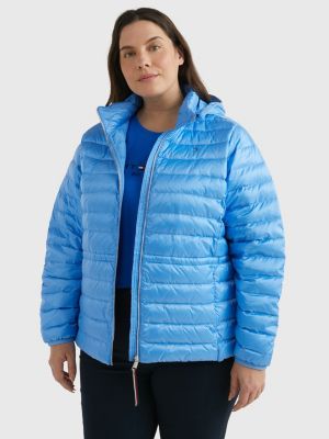 Curve Quilted Hooded Down Filled Jacket Blue Tommy Hilfiger