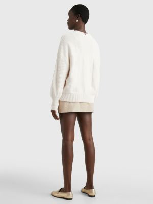Relaxed Fit Pullover Mit Struktur Webung Beige Tommy Hilfiger