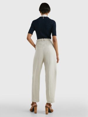 Pinstripe Tapered Trousers Beige Tommy Hilfiger