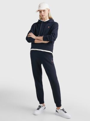 Tapered Fit Terry Jogginghose Mit Monogramm Blau Tommy Hilfiger