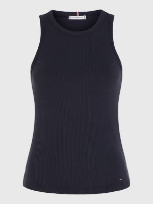 Geripptes Slim Fit Tanktop Blau Tommy Hilfiger