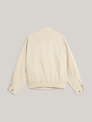 Crest Relaxed Fit Twill Coach Jacket Beige Tommy Hilfiger