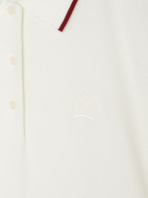 Boxy Polo Met Signature Streep En Embleem Wit Tommy Hilfiger