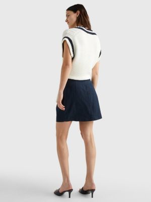 Minirock Mit Falten Blau Tommy Hilfiger