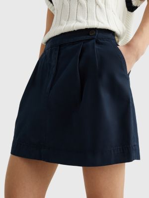 Minirock Mit Falten Blau Tommy Hilfiger