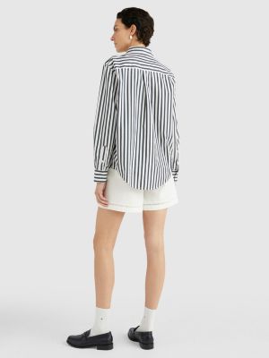 1985 Gestreepte Relaxed Fit Blouse Wit Tommy Hilfiger