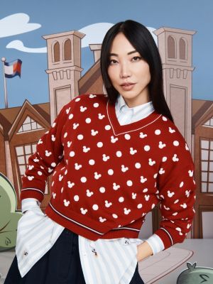 Disney X Tommy Polka Dot Relaxed Jumper Red Tommy Hilfiger