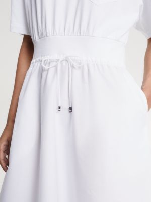 Fit And Flare Kleid Aus Popeline Weiß Tommy Hilfiger